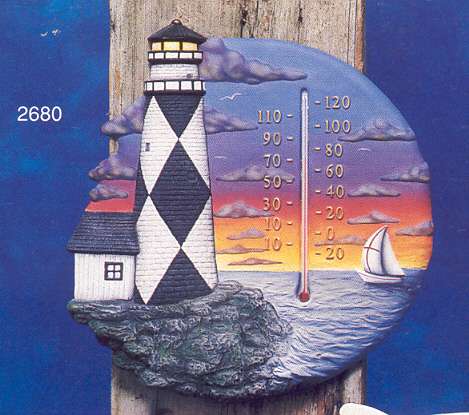 Round Lighthouse Thermometer